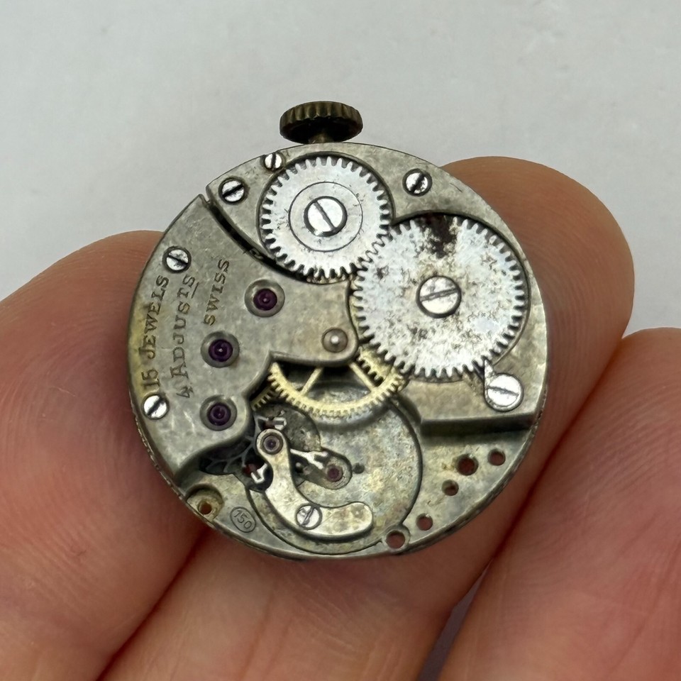 23.1mm Vintage Movado 150 Swiss 15 Jewels Manual Wind Watch Movement ...