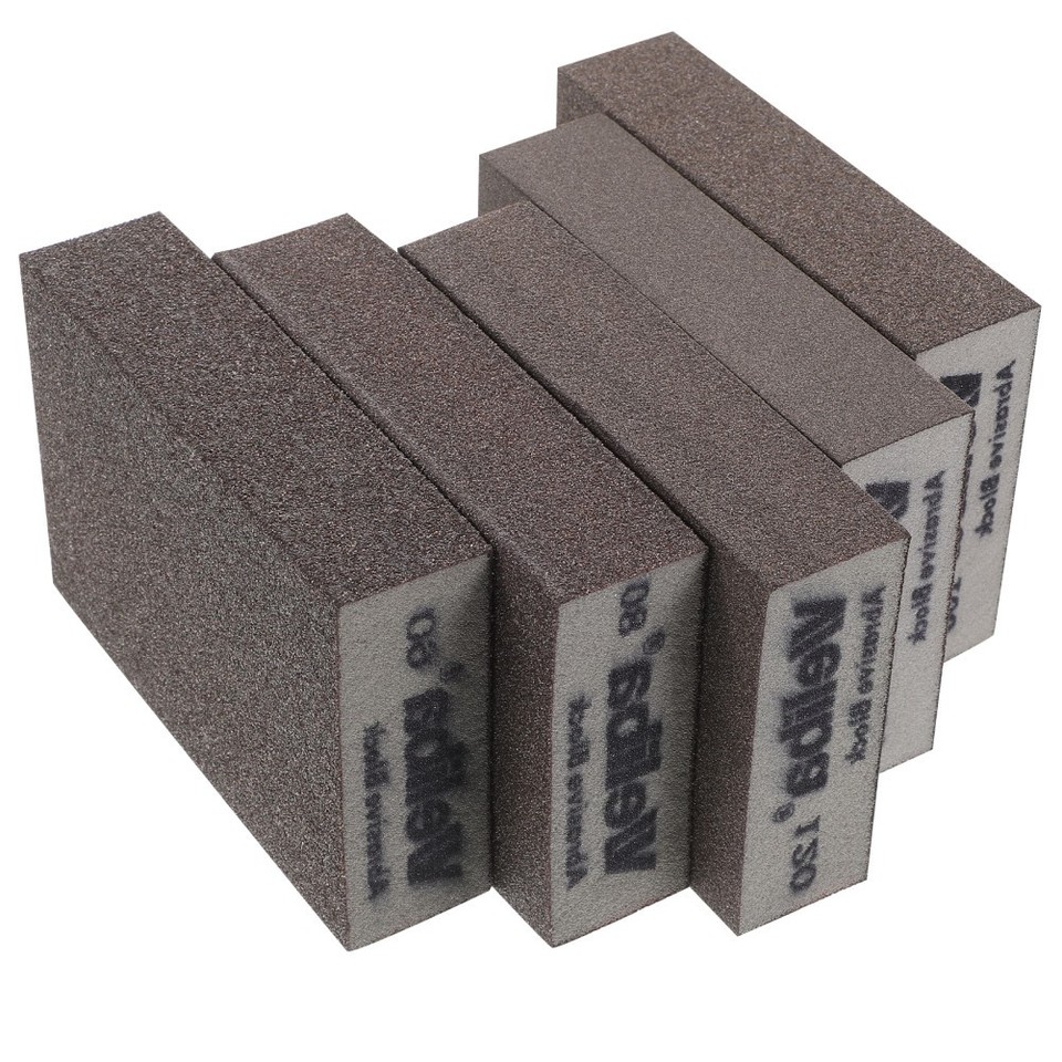 5 Pcs Sponge Sanding Block Polishing Sandpaper Coffee Color Drywall Use ...