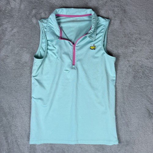 Masters Kids Golf Vest M (8-10) Pink Blue Full Zip Official Augusta ...