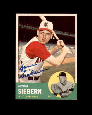 Norm Siebern Signed Original 1963 Topps Kansas City Athletics Autograph ...