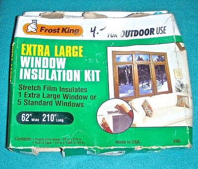 FROST KING EXTRA LARGE WINDOW INSULATION KIT 62" WIDE 210" LONG OUTDOOR ...