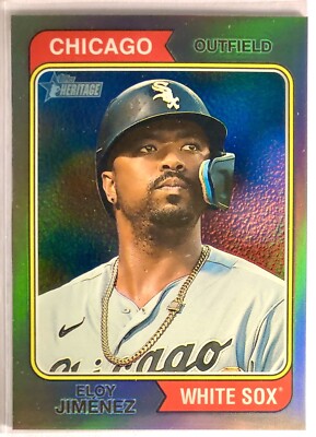 2023 Topps Heritage Eloy Jimenez Silver Chrome Refractor SP #70 /374 ...