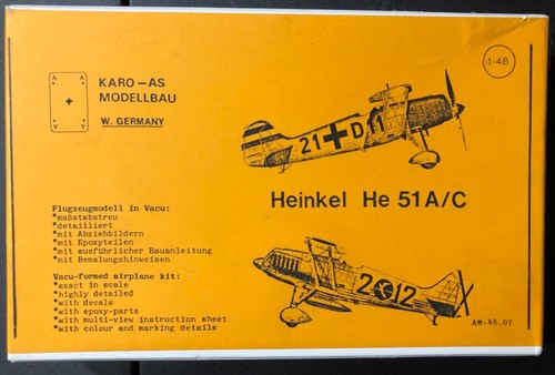 Karo-As Modellbau Heinkel He 51A/C 1/48 NIB Model Kit ‘Sullys Hobbies ...