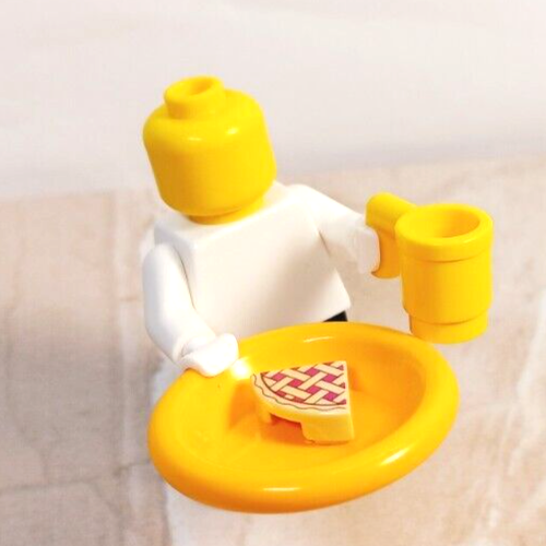 New LEGO Pie and Coffee Mug YELLOW Set Restaurant Food Take Out Plate ...