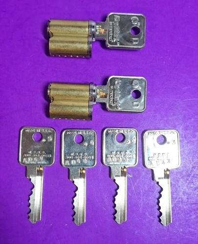 Lot of 2 Medeco KeyMark Commercial Grade Lock Cylinder With 6 Keys ...