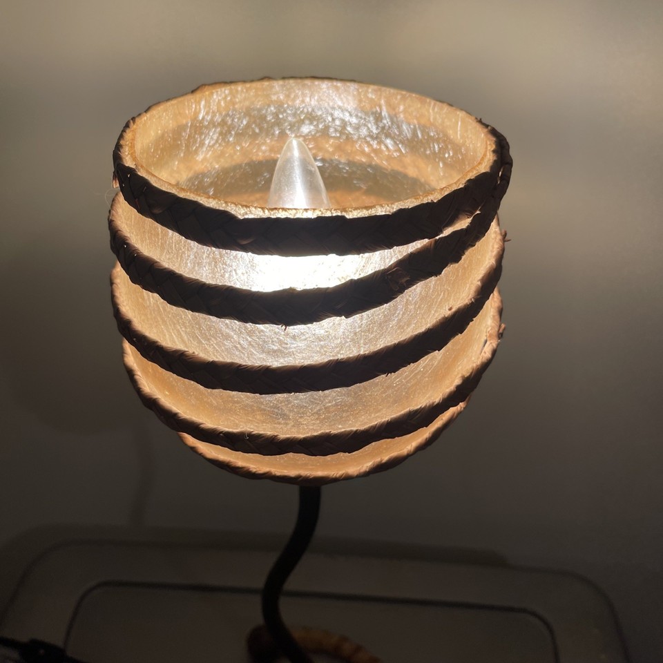 Vintage Tarogo Table Lamp Japanese Design 21 1/4" Tall Fiberglass Shade ...