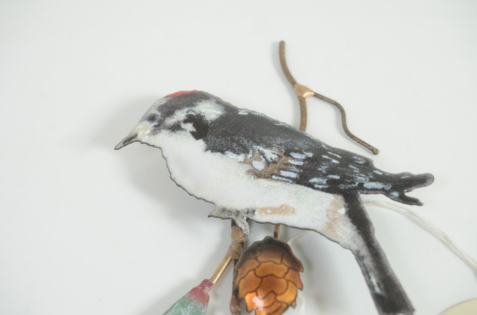 Vintage Bovano of Cheshire Enamel on Copper Wall Art Bird on Pine ...