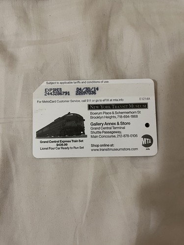NYCT MTA MetroCard - Grand Central Train Set | eBay