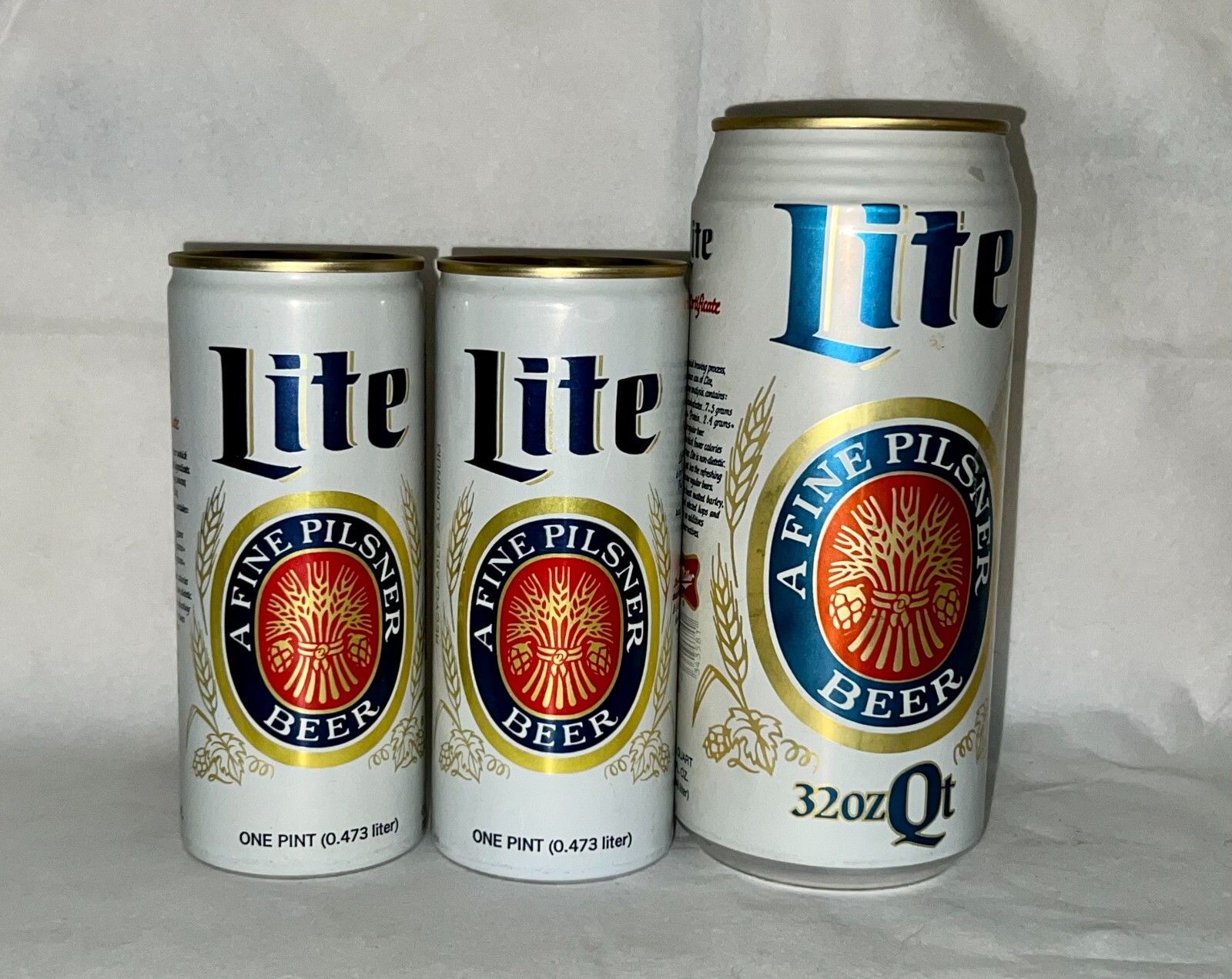 Vintage Aluminum Miller Lite Cans Two Pint and One Quart Pop Top | eBay