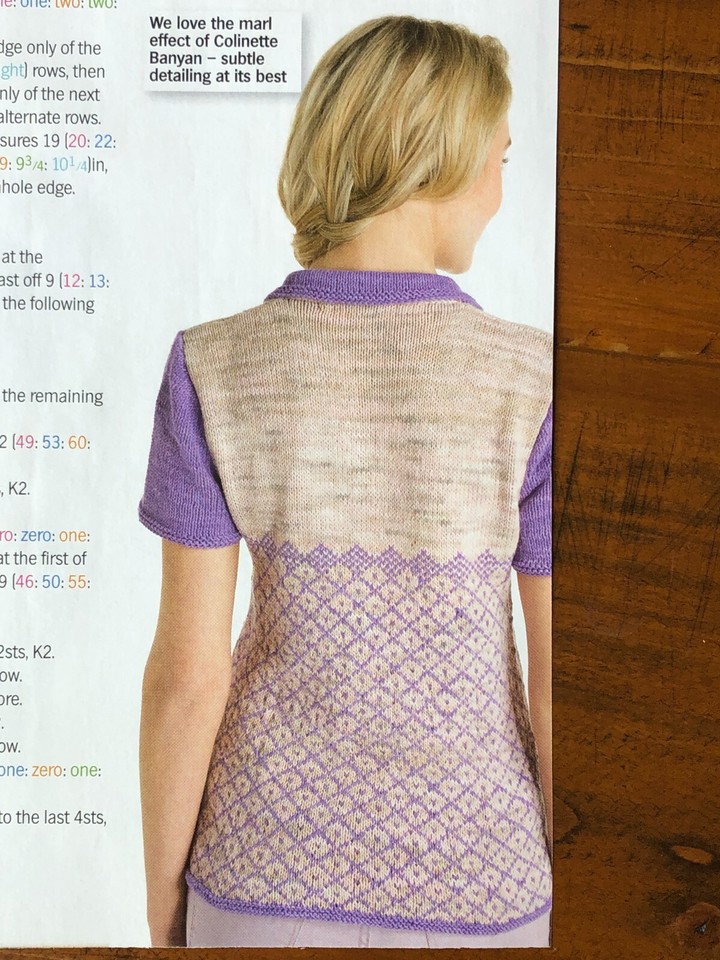 Ruth Maddock knitting pattern ladies DK fair isle pattern short sleeve ...