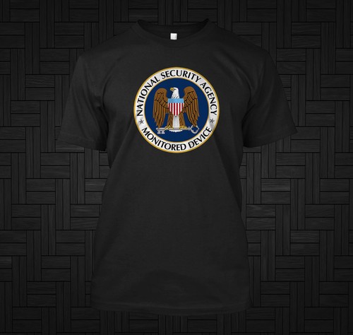 NSA National Security Agency Monitored Device - Custom Men's T-Shirt ...
