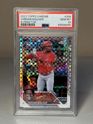 2023 TOPPS CHROME X-Fractor Jordan Walker Rookie RC Card #209 PSA 10 ...