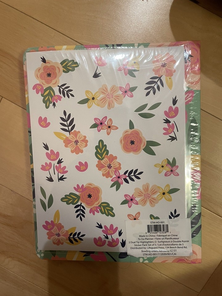 Steel Mill Co Mint Floral Undated Daily Planner Stickers Highlighters ...