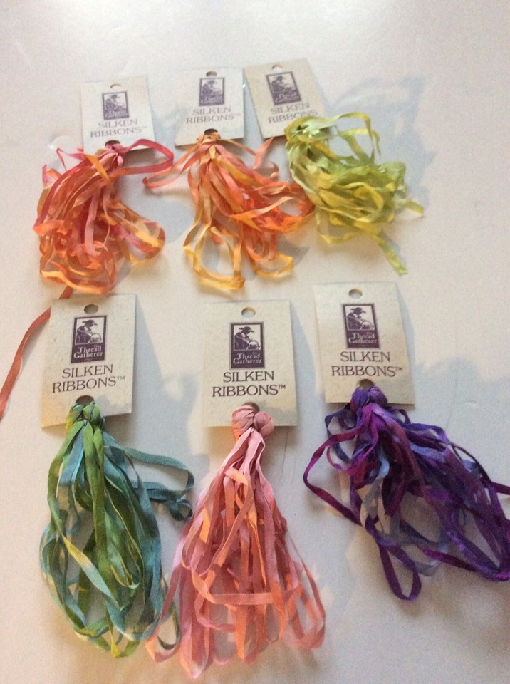 Mixed Lot 13 Thread Gatherer & Rainbow Gallery Silk Ribbon Ndlpt ...