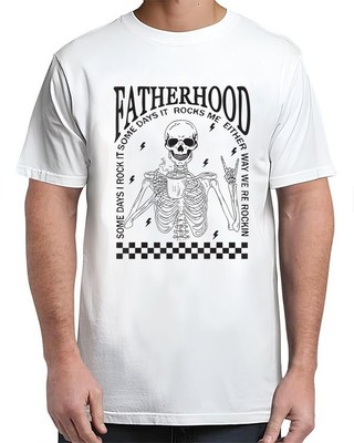 Funny Fatherhood Rock Skeleton Dad Life Vintage Fathers Day Adult S-4XL ...