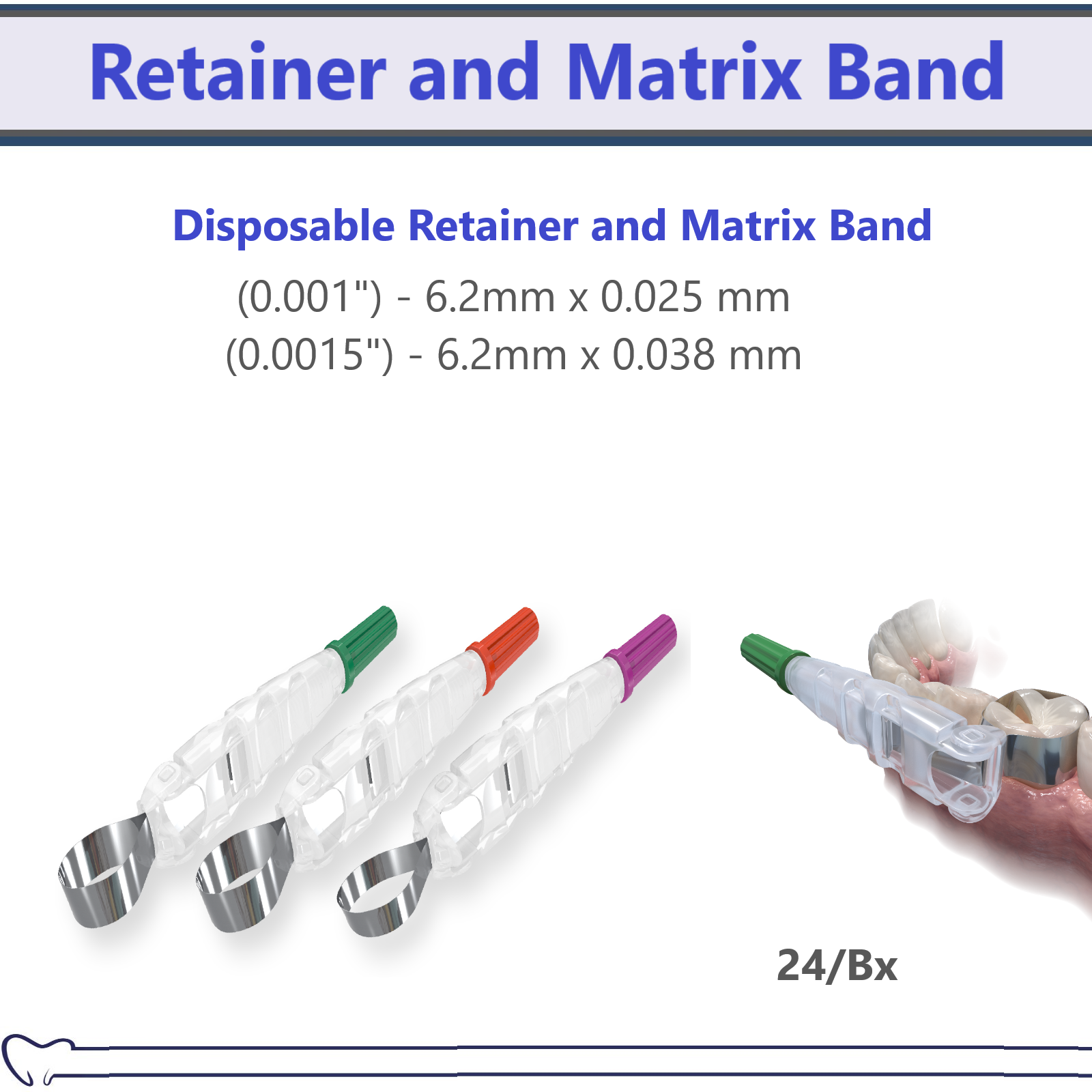 Dental iMatrix Type Disposable Matrix Bands Stainless Steel, Universal ...