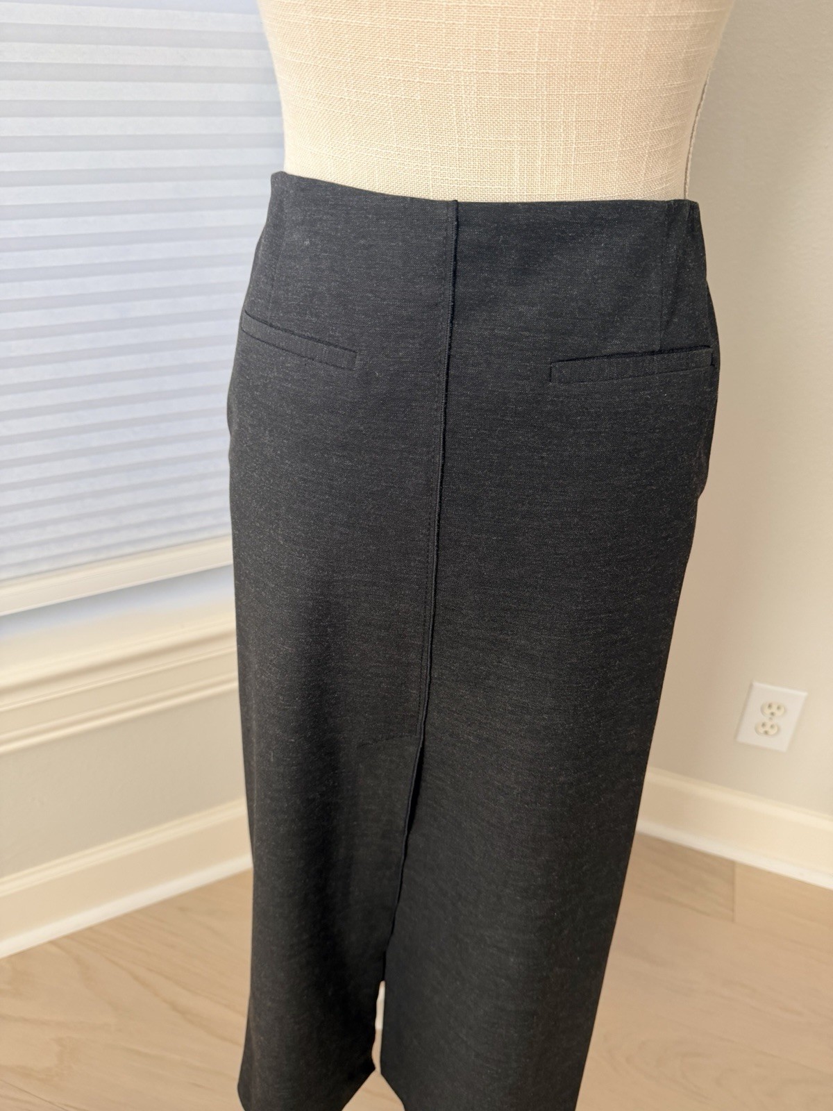 ZARA Women’s Charcoal Gray Maxi Pencil Skirt Stretch Pockets SZ. XS NWT ...