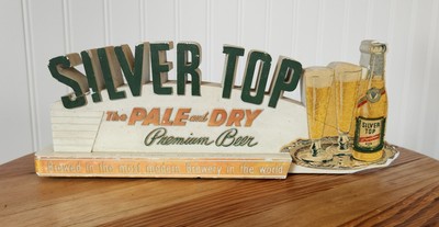 Rare Silver Top Beer Chalkware Sign Back Bar 1950's Duquesne Brewing Co ...