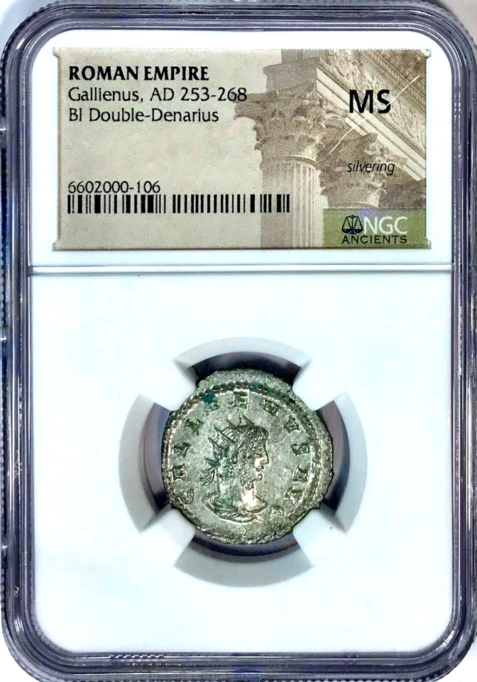 Ultra PQ 253-268 AD Gallienus Ancient Roman BI Db Denarius Coin NGC MS ...