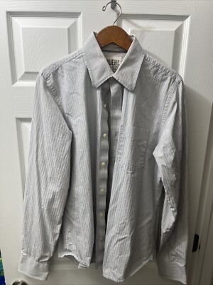 RUEHL No. 925 NYC Size Large Mens Button Front Shirt Gray/Blue/White ...