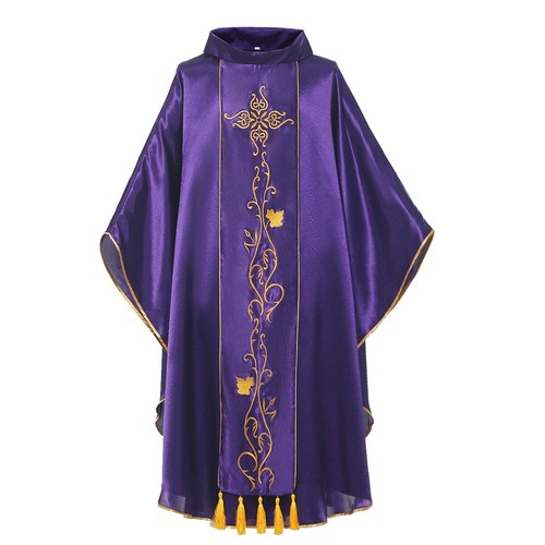 Catholic Clergy Chasuble Church Religious Cross Pattern Priest Vestment ...