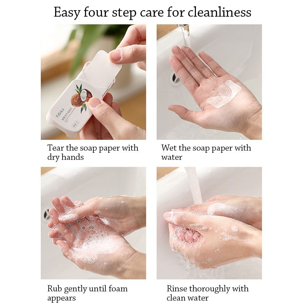 Mini Disposable Hand Washing Scented Soap Papers Hand Care Cleaning ...