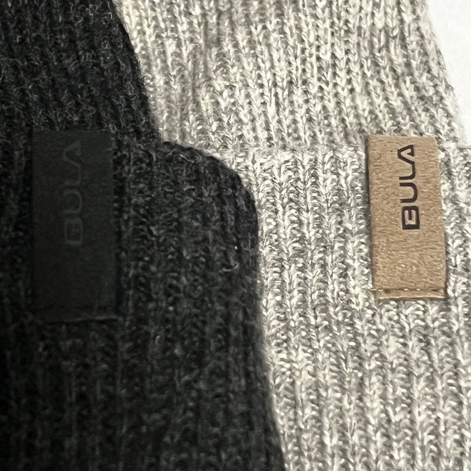 BULA Men's Logo Merino Wool Blend Thermal Beanie Hat One Size With Tag ...