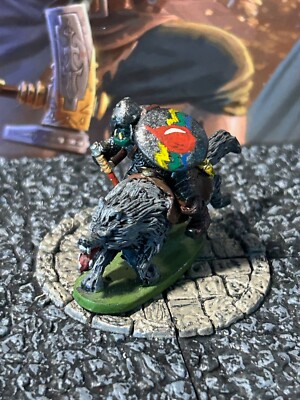 Orc Wolf Rider Vintage Grenadier Miniature D&D Dungeons Dragons Warrior ...
