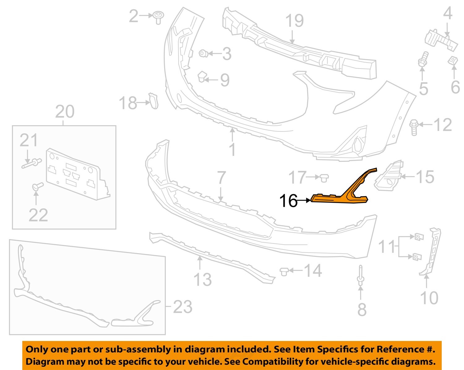 GM OEM 18-21 Terrain Front Bumper Grille Bumper Components-Molding Extn ...