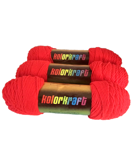 Vintage New kolorkraft Sayelle Orlon 4 Oz Knitting Yarn Lot of 3 Cherry ...