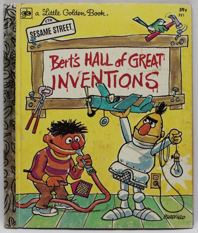 Bert's Hall of Great Inventions Sesame Street Little Golden Book 1977 ...