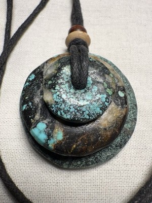 Vintage Estate Natural Stone Disk Pendant Necklace - Unique Layered ...