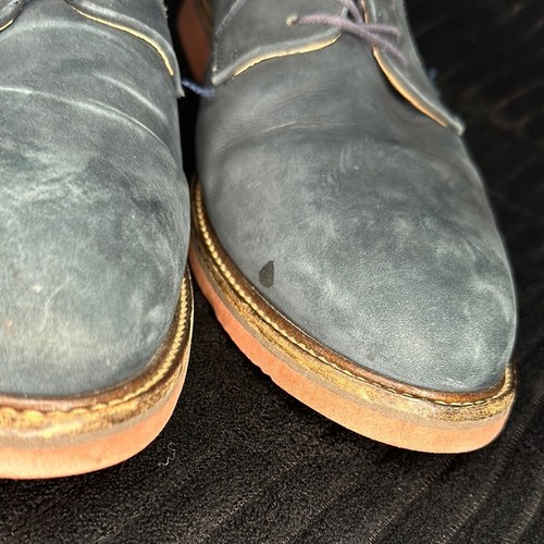 1901 Men's 12 Blue Leather Suede Shoes Lace up Casual Derby Oxford | eBay