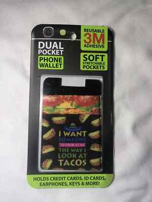 Taco Themed Phone Wallet - Dual Pocket! Reusable 3M Adhesive- ID ...