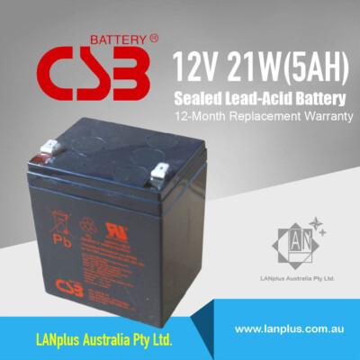 CSB HR1221W 12V 5Ah 21W High Rate UPS Rechargeable Battery For APC ...