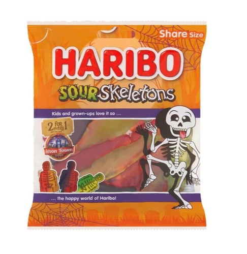 Haribo Sour Skeletons - 160 G - Halloween Sweets- Haribo Fruit Gums ...
