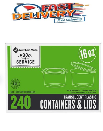 Member's Mark Plastic Deli Containers w/ Lids (16 oz., 240 ct.) | eBay