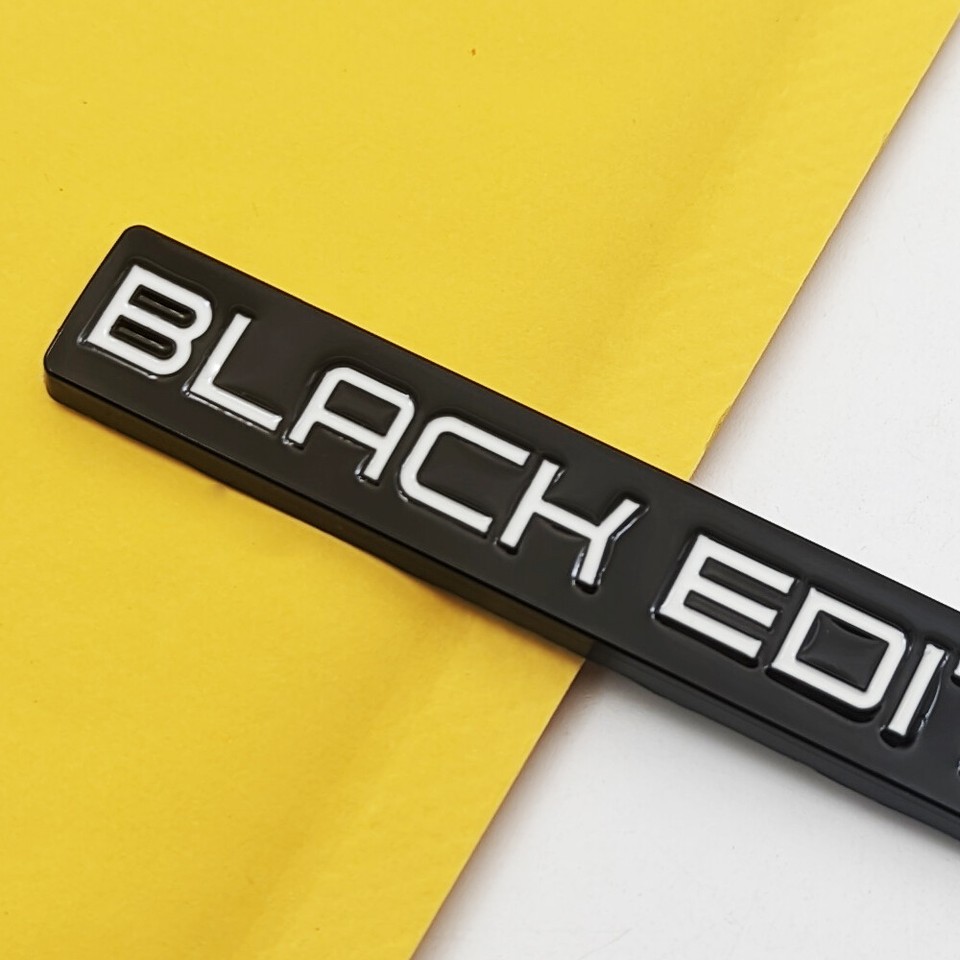 1x Black Metal White Coated Fender Black Edition Emblem Rear Trunk ...