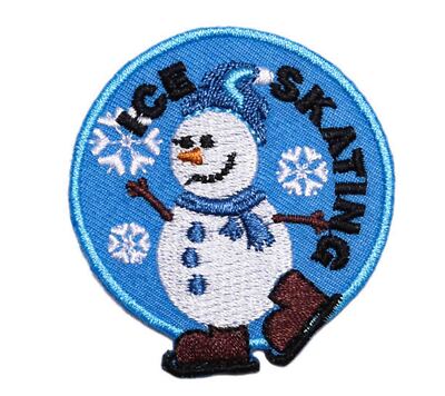 snowman ice skating W2" X H2.2" Embroidered Sew Iron On Patch 3396 | eBay