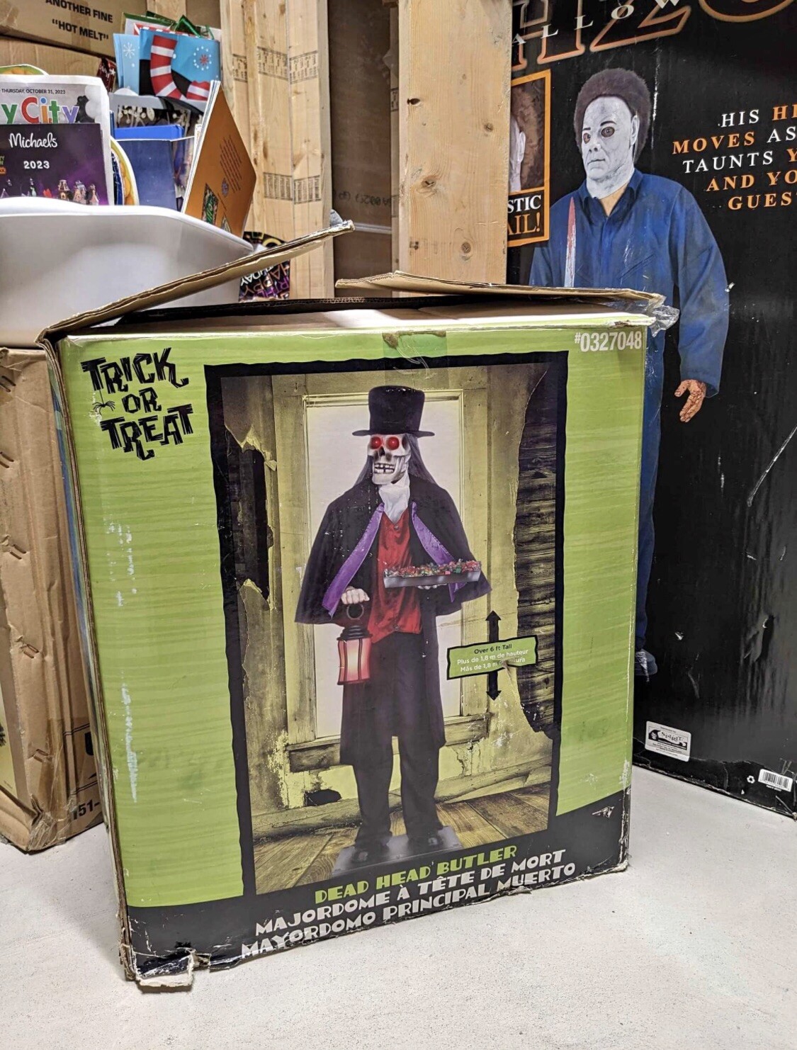 Gemmy 2010 Dead Head Skeleton Butler Halloween Prop Animatronic Spirit ...