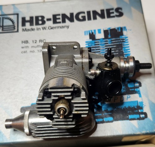 VINTAGE HB .12 RC NITRO GLOW PLUG ENGINE MADE IN GERMANY NEW NEVER ...