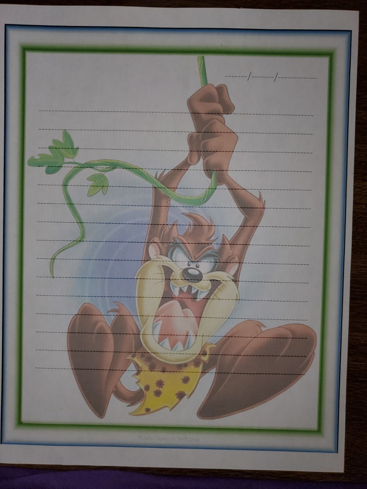 Taz lined stationary paper (25 Sheets) 8 ¹/² x 11 | eBay