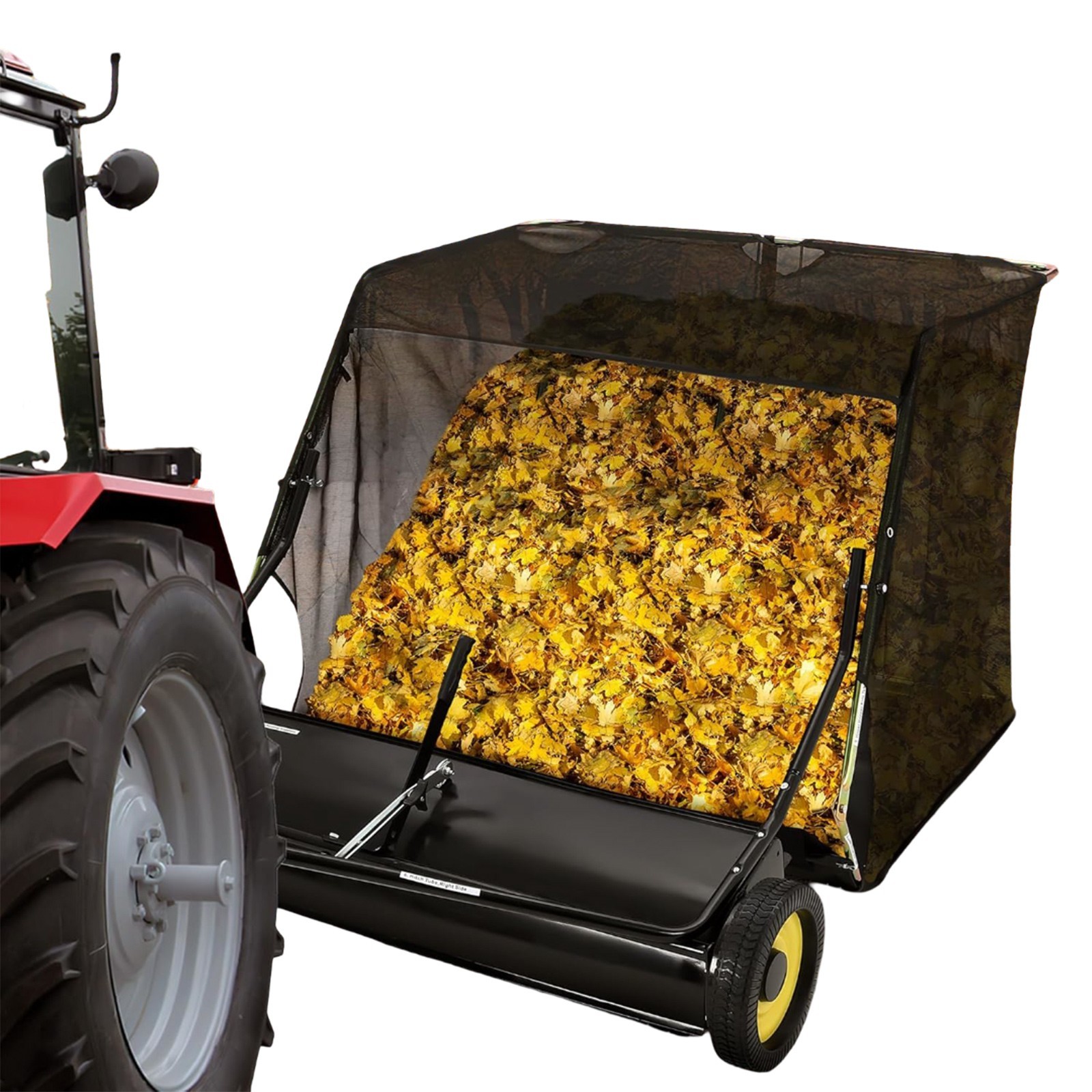 52 Inch Tow Behind Lawn Sweeper Large Hopper Leaf Collector for Lawn ...
