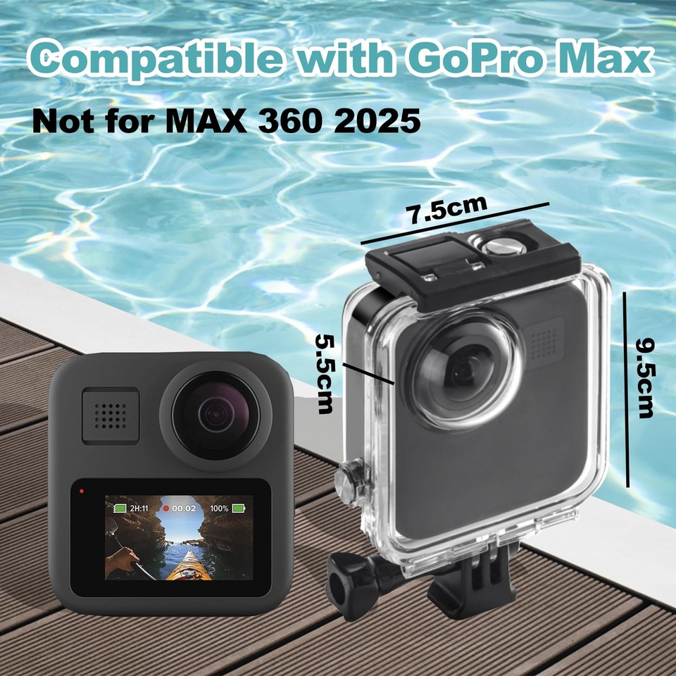 Waterproof Housing Case Compatible with GoPro Max 360 Panorama Camera ...