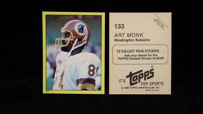 1982 Art Monk Washington Redskins Topps Yellow Sticker #133 | eBay
