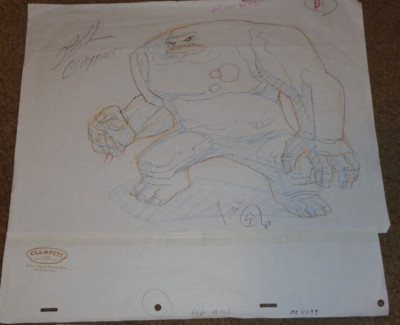 Justice League of America Animated Series Drawing Clayface Signed Ron ...