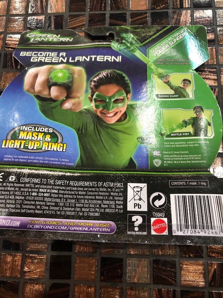 GREEN LANTERN HAL JORDAN MASK & POWER RING LITES UP 2011 PROP COSTUME ...