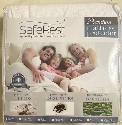 SafeRest Premium Mattress Protector Queen Size Cotton Terry Waterproof ...