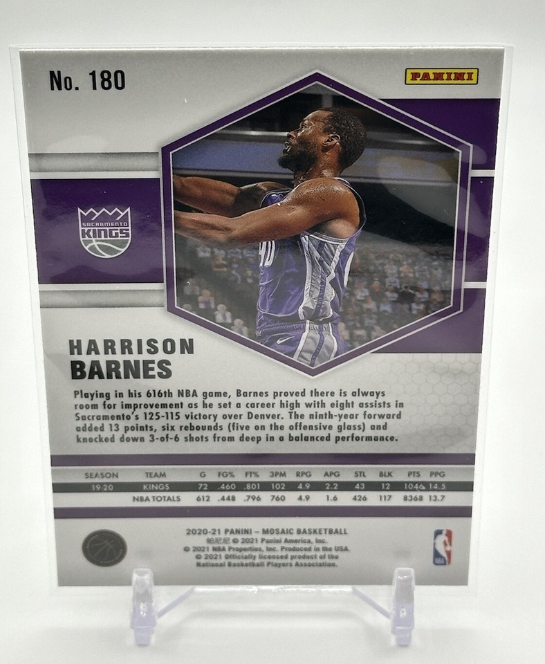 2020-21 Panini Mosaic Basketball Harrison Barnes Base #180 Sacramento ...