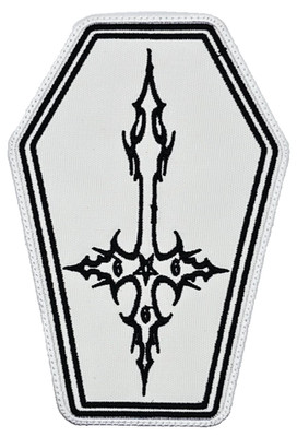INVERTED CROSS 666 WHITE BACKING (coffin border) EMBROIDERED PATCH | eBay